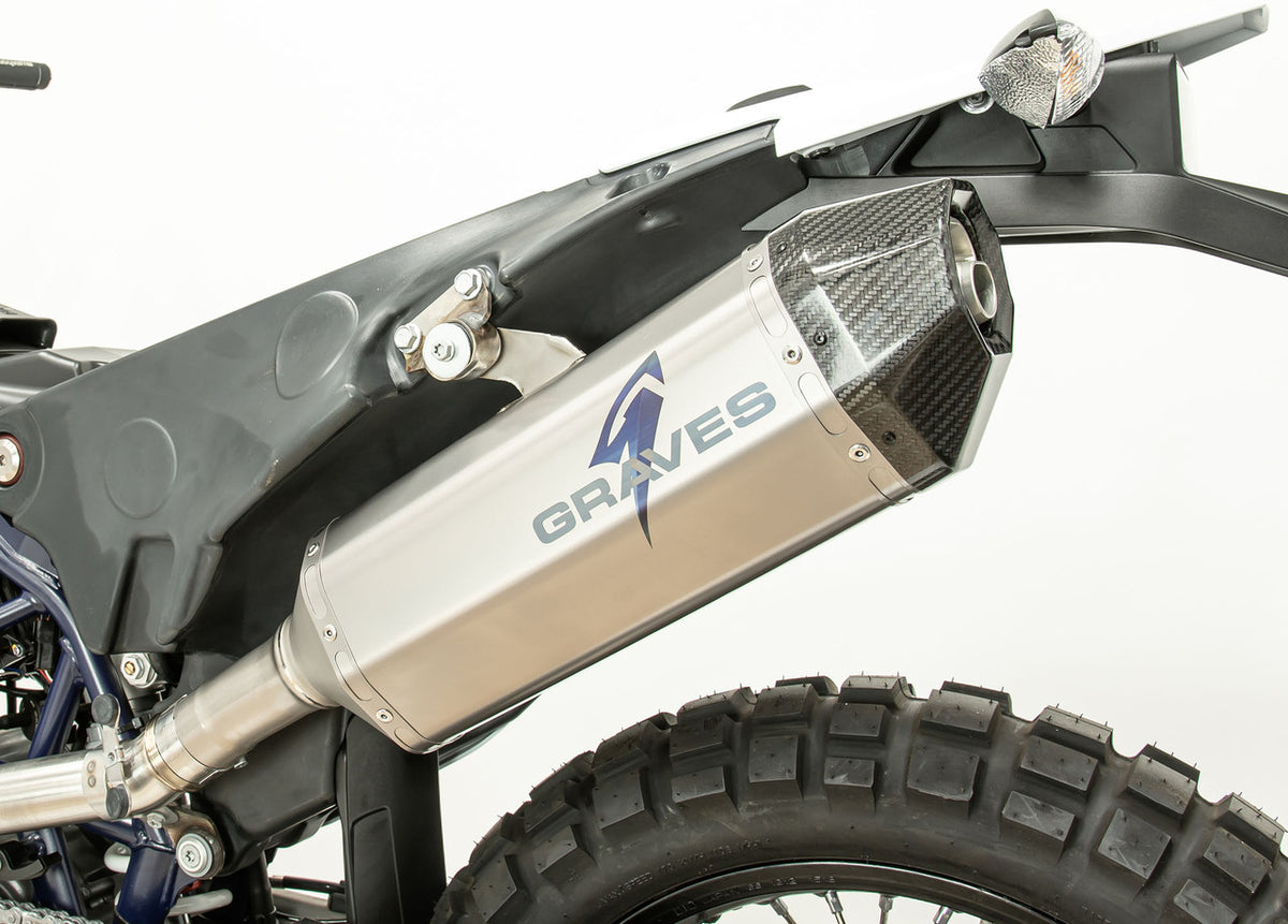 GRAVES TITANIUM SLIP-ON EXHAUST W/ CARBON END CAP | KTM ENDURO R/HUSQV ...